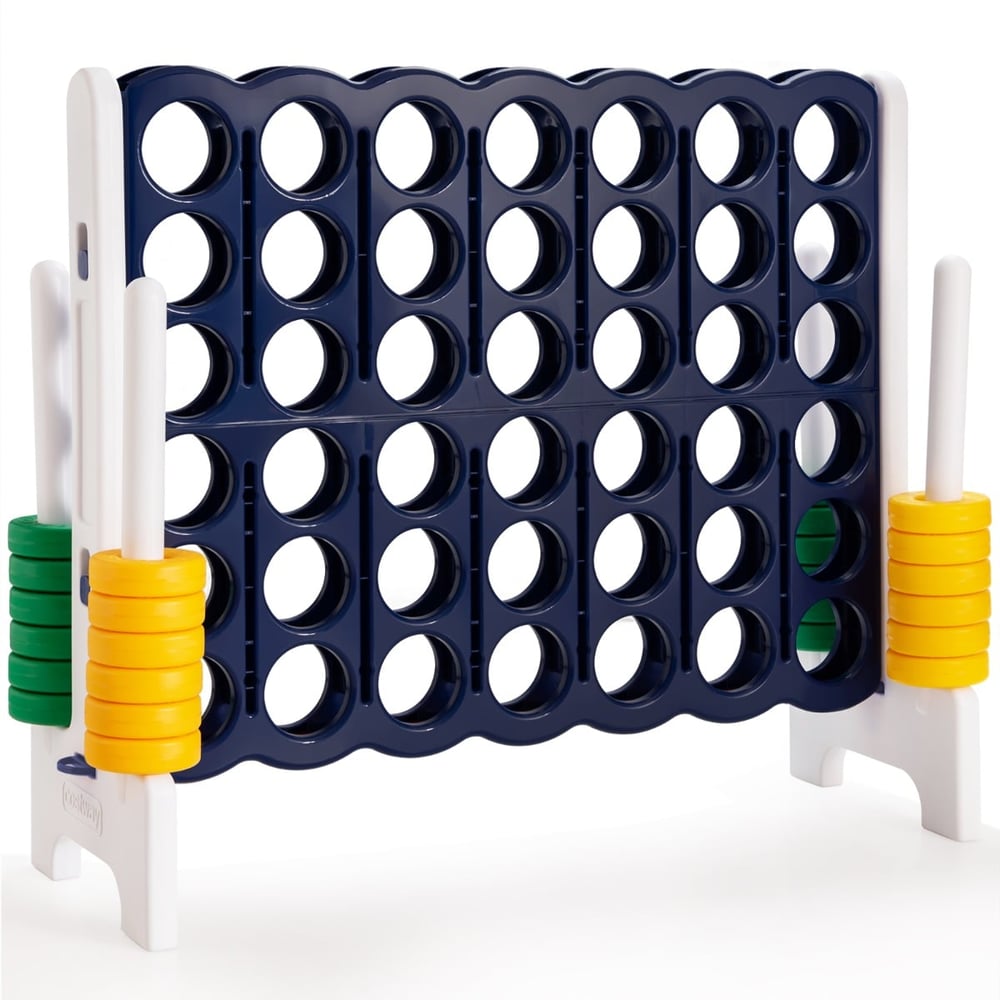 Jeu de Puissance 4 Géant avec 42 jetons 120x42x104cm Couleur bleu foncé ...