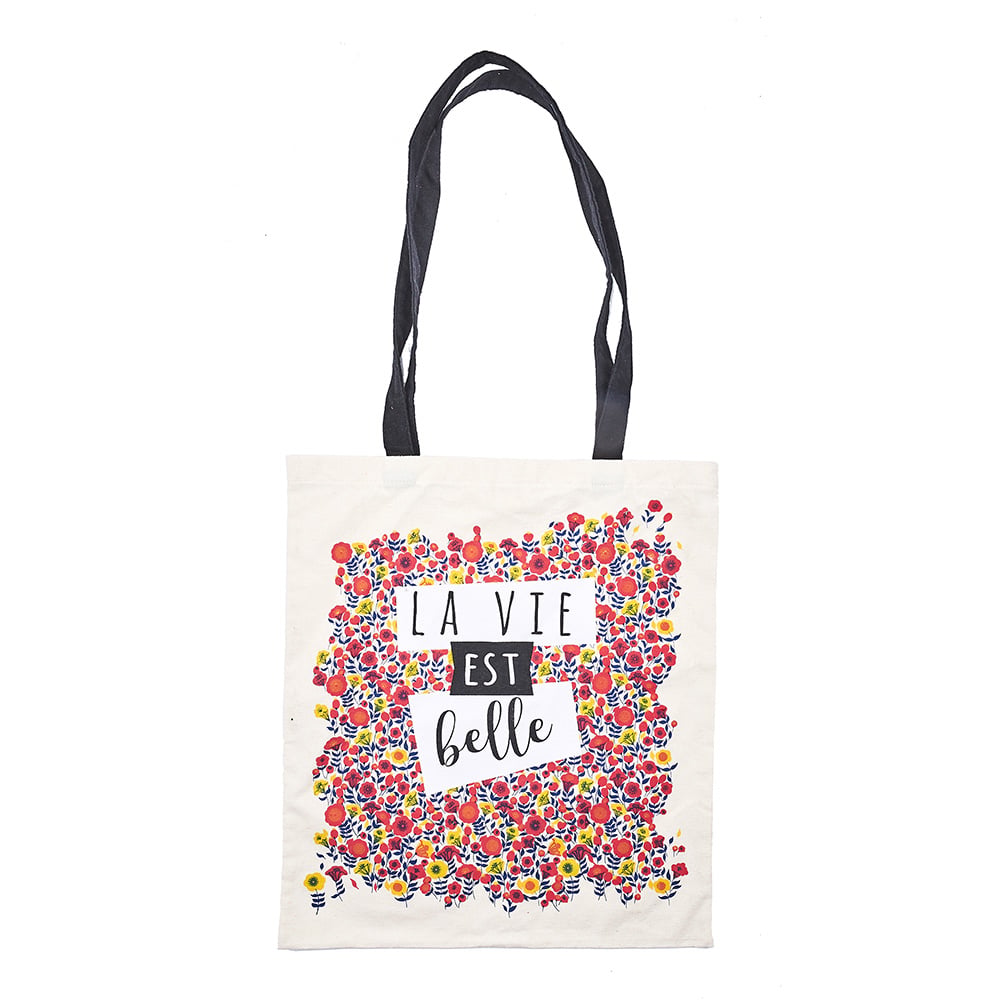 tote bag en toile la vie est belle : Chez Rentreediscount Cartables ...