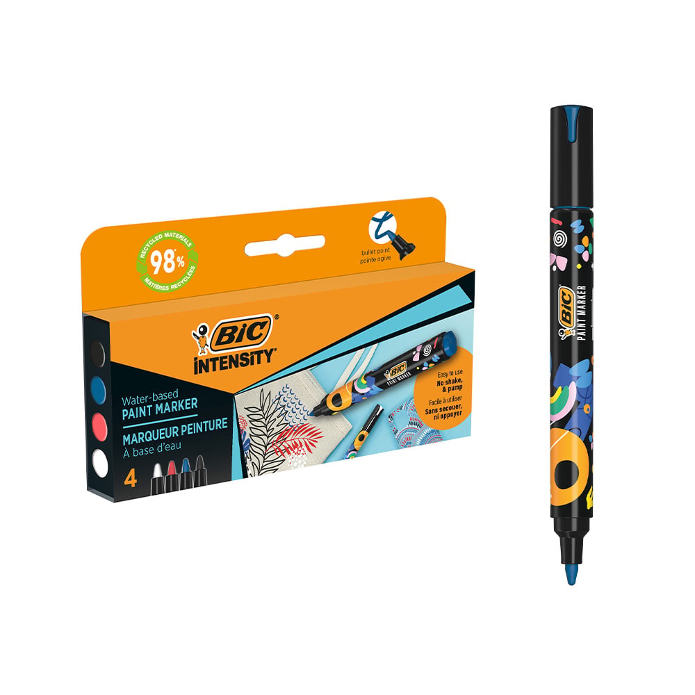 Pochette de 4 marqueurs peinture BIC Intensity pointe Ogive moyenne ...
