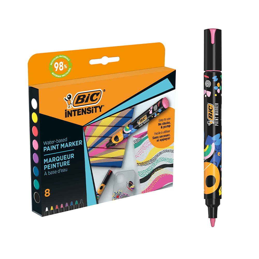 Pochette de 8 marqueurs peinture BIC Intensity pointe Ogive moyenne ...
