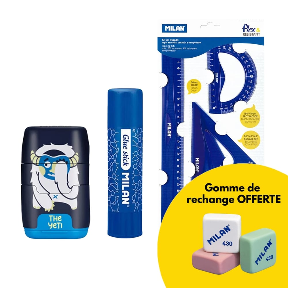 Kit de traçage incassable flexible 4 pièces + Duo Taille-crayon Gomme ...