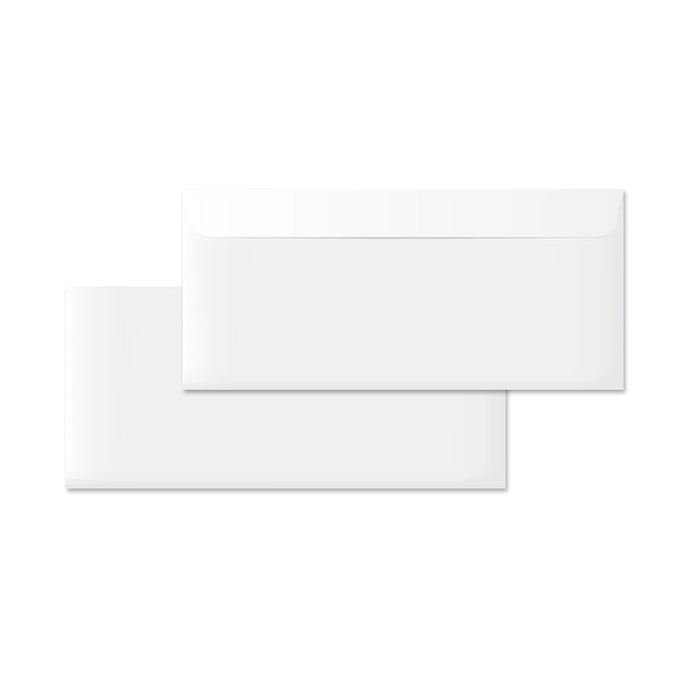 50 enveloppes 110 x 220mm autocollante blanche BE BASIC 90g : Chez ...