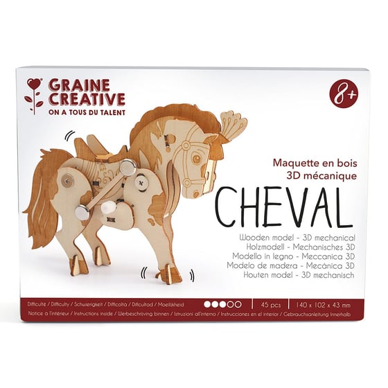Maquette 3D mécanique en bois Cheval GRAINE CREATIVE : Chez ...