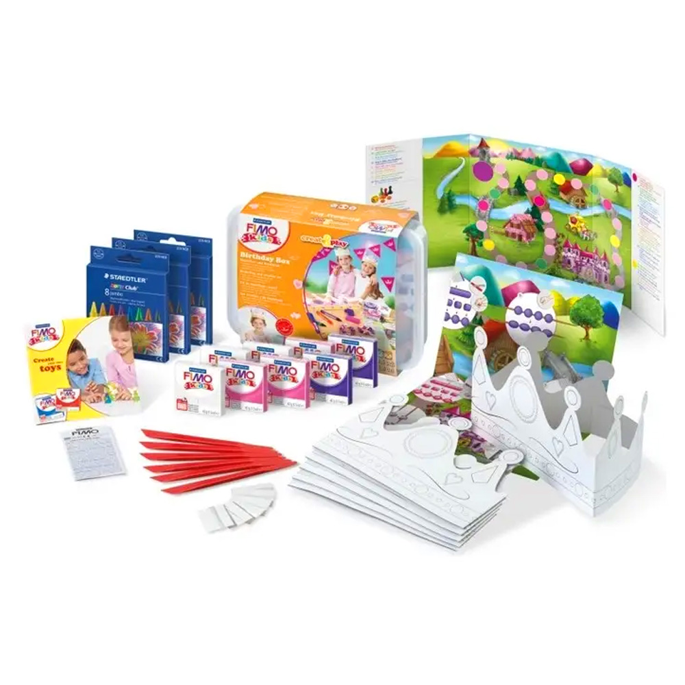 Kit anniversaire FIMO KIDS création de bijoux et couronnes en pâte Fimo ...