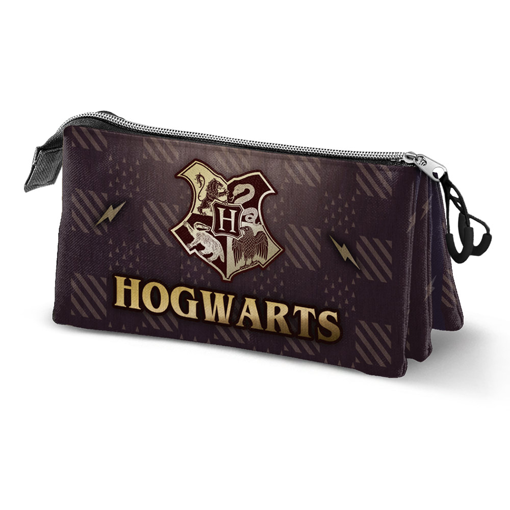 Trousse rectangulaire HARRY POTTER Hogwarts brun 3 compartiments : Chez ...