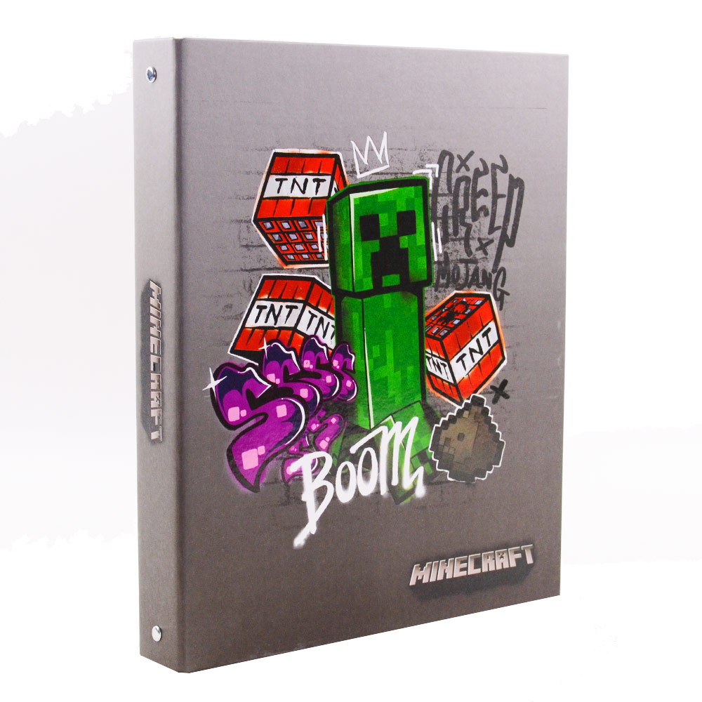 Classeur scolaire A4 MINECRAFT 4 anneaux : Chez Rentreediscount ...