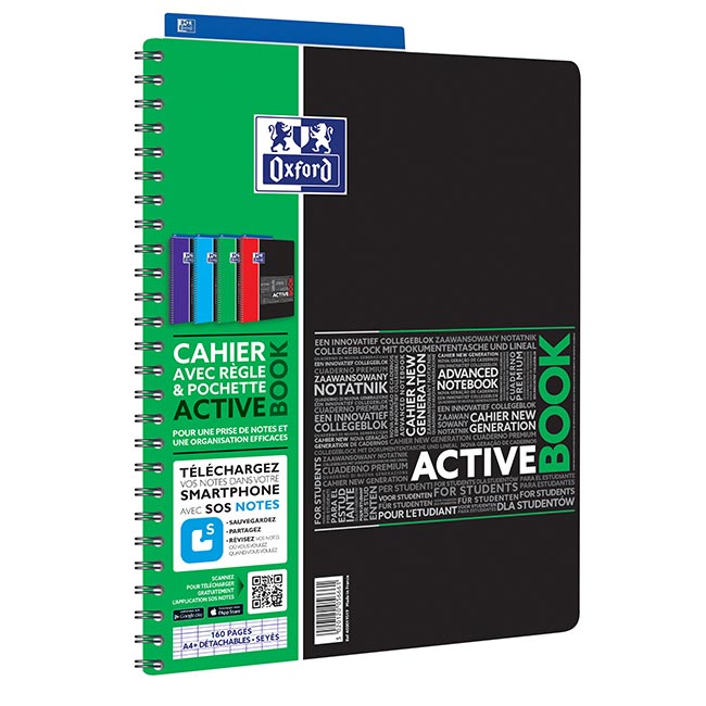 Cahier Activebook OXFORD polypro A4+ 160 pages Seyès : Chez ...