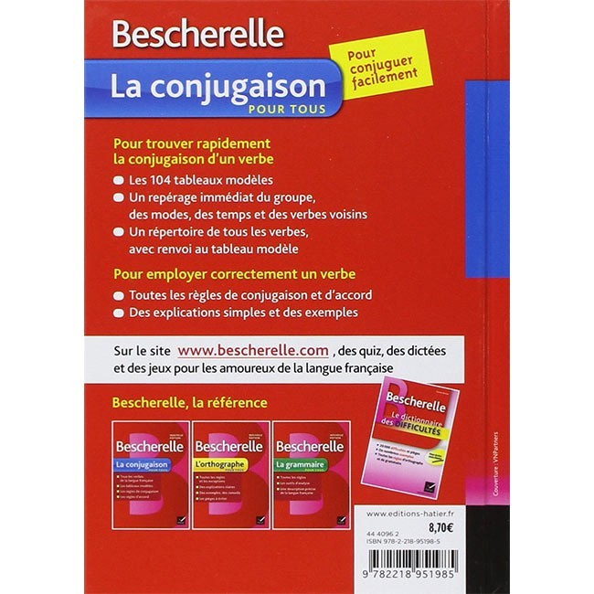 La conjugaison pour tous Bescherelle Hatier : Chez Rentreediscount Le ...