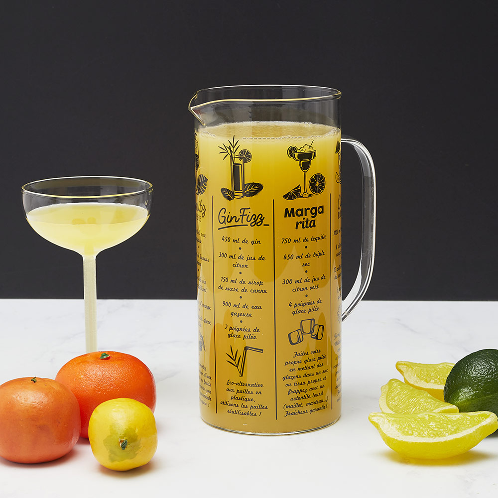 Carafe à Cocktail 2 Litres en verre et graduée + 6 recettes : Chez ...