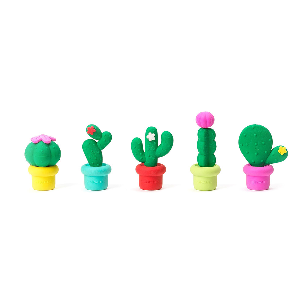Lot de 5 gommes LEGAMI Cactus parfumées à la fraise : Chez ...