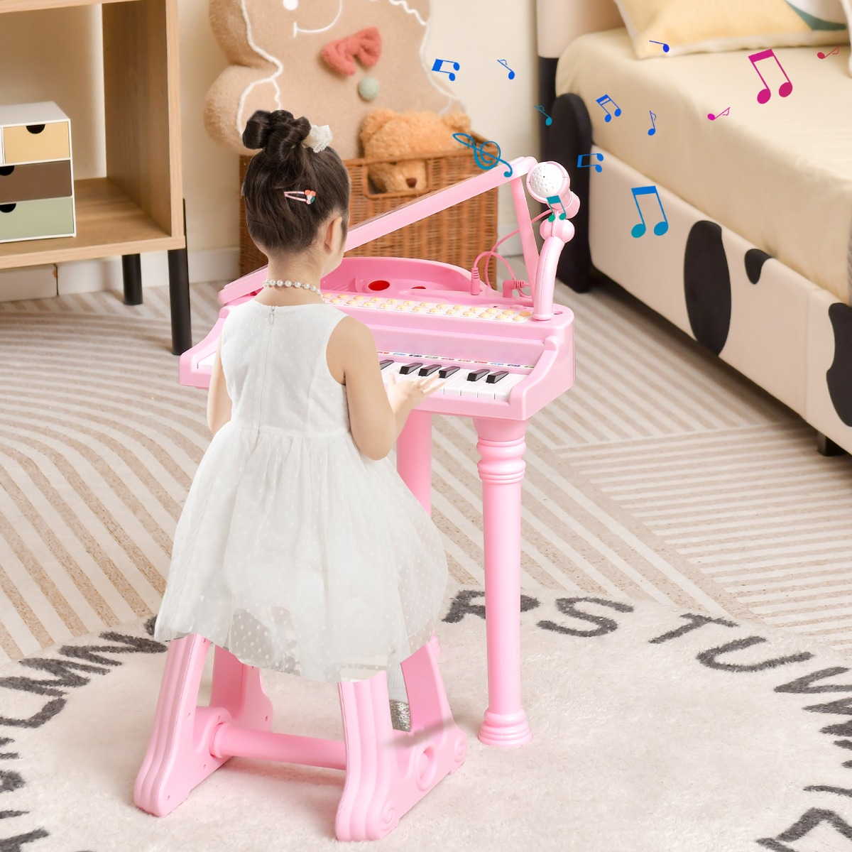 Piano électronique ludique à 37 touches pour enfants avec microphone ...