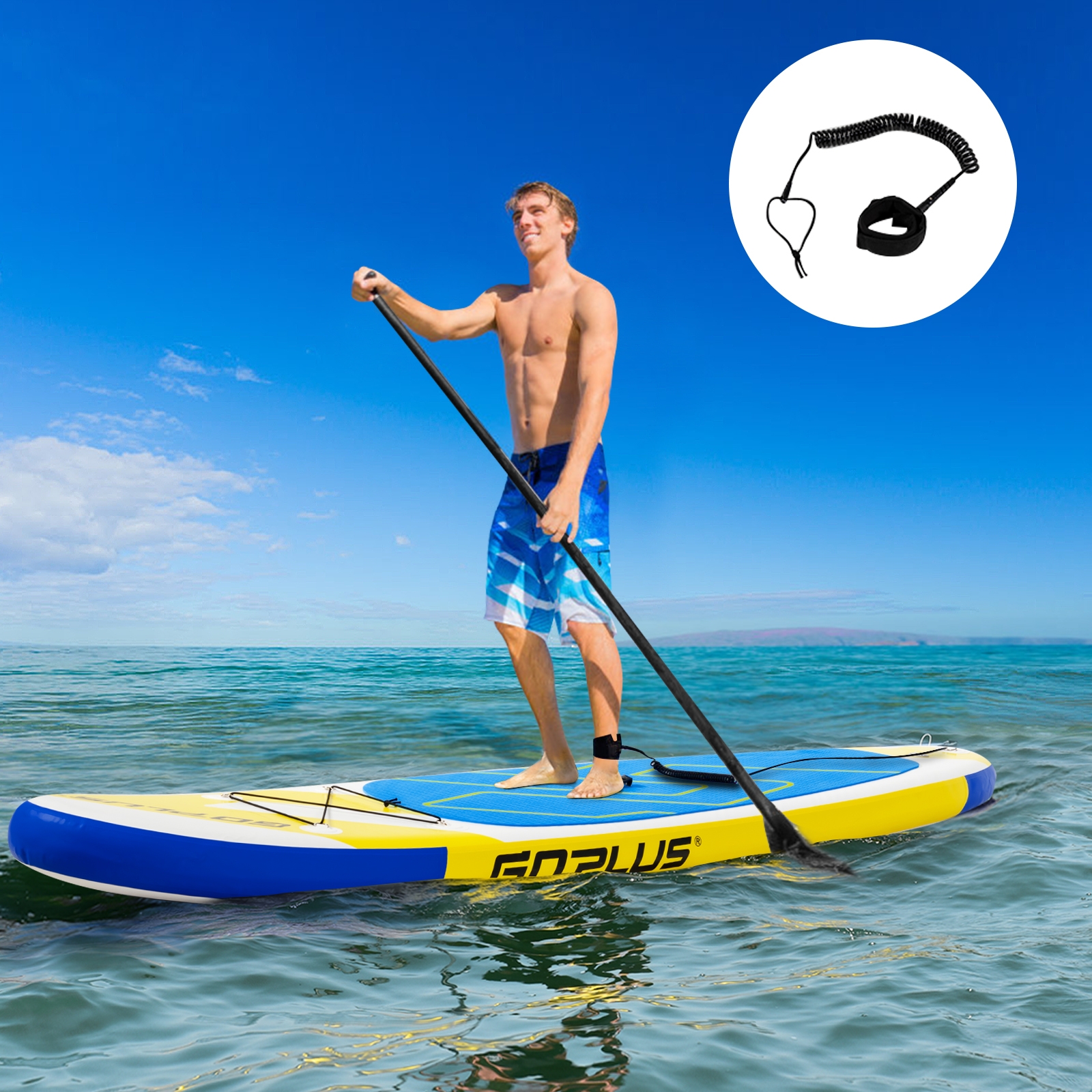 Planche de Paddle Board Gonflable 335 cm x 76 cm x 15 cm avec Paddle ...