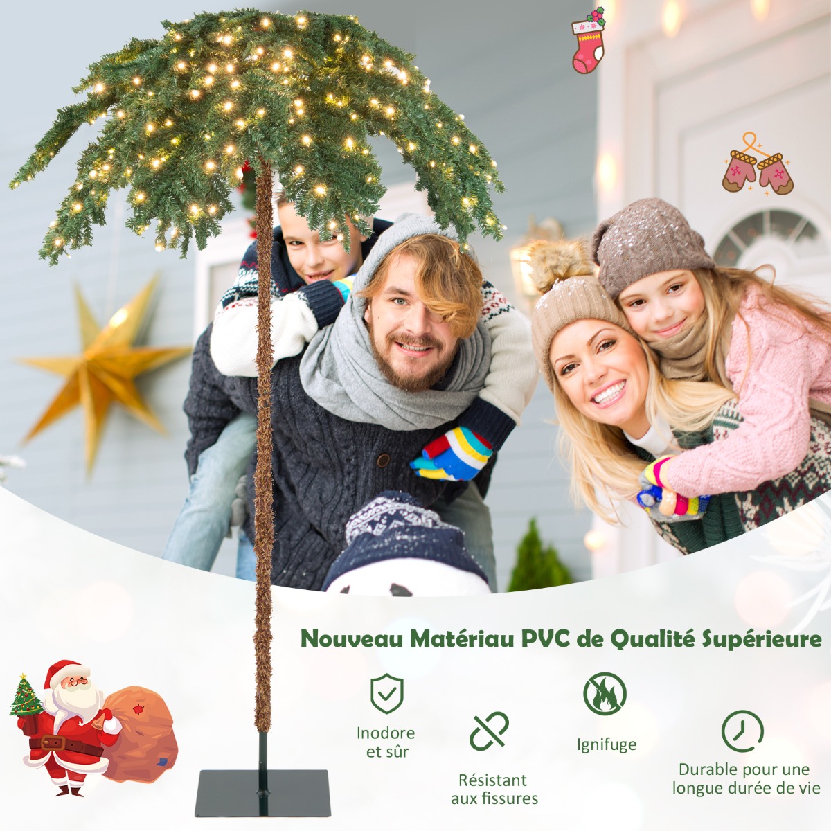 Arbre de Noël artificiel 180 cm 250 lumières LED blanches et 813 branches : Chez Rentreediscount ...