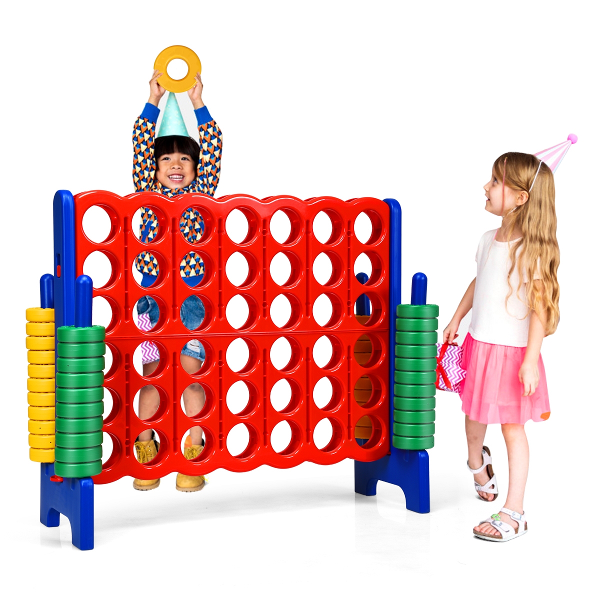 Jeu de Puissance 4 Géant comprenant 42 jetons 120x42x104cm Couleur bleu ...