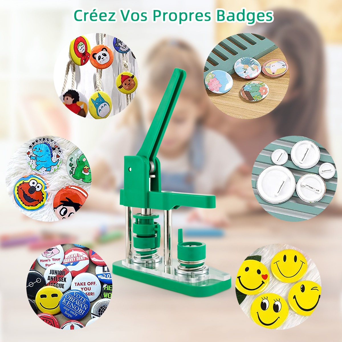 Kit de fabrication de badges DIY avec une machine à badges de 25 mm ...