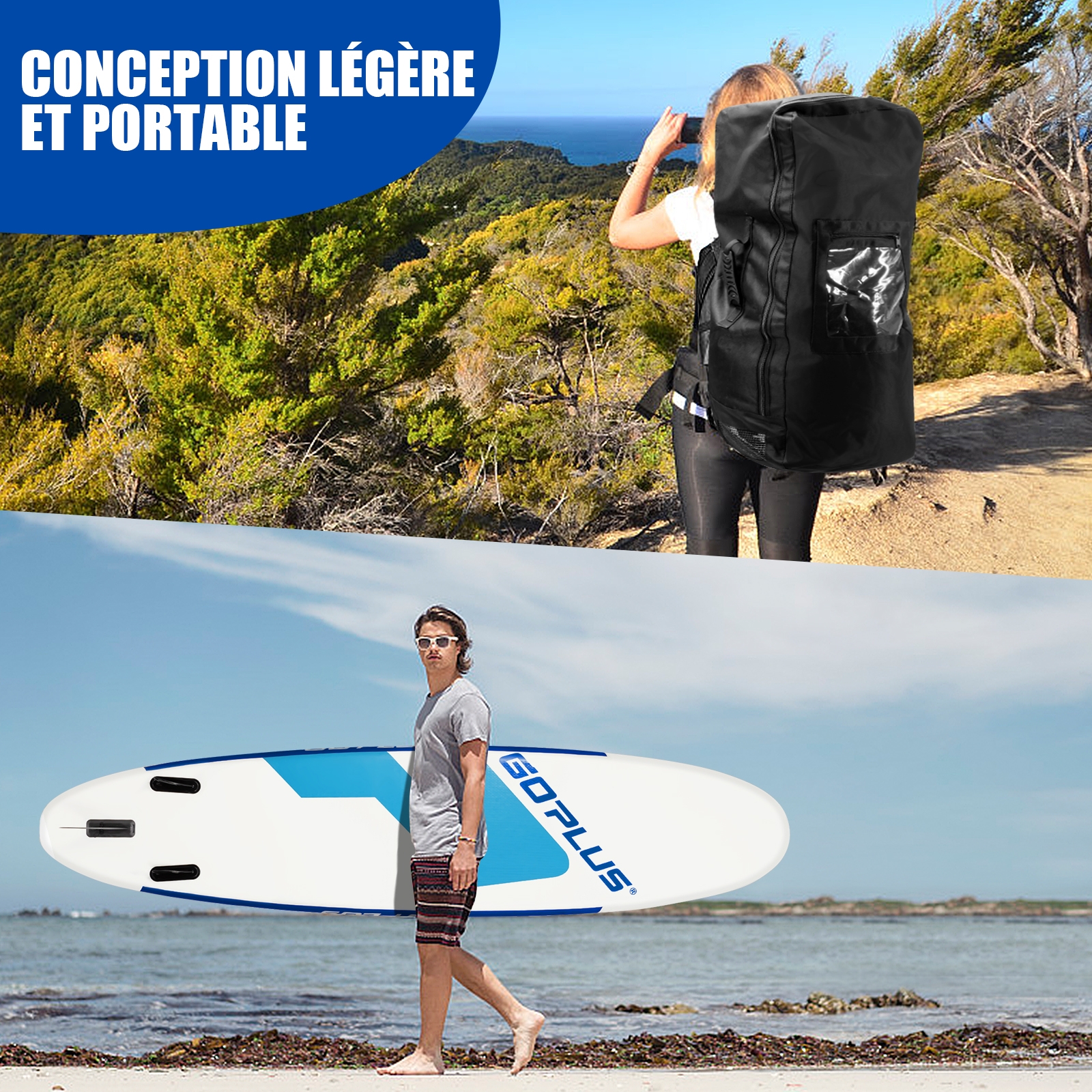 Planche de Paddle Board Gonflable Dimensions 305x76x15 cm Pagaie ...