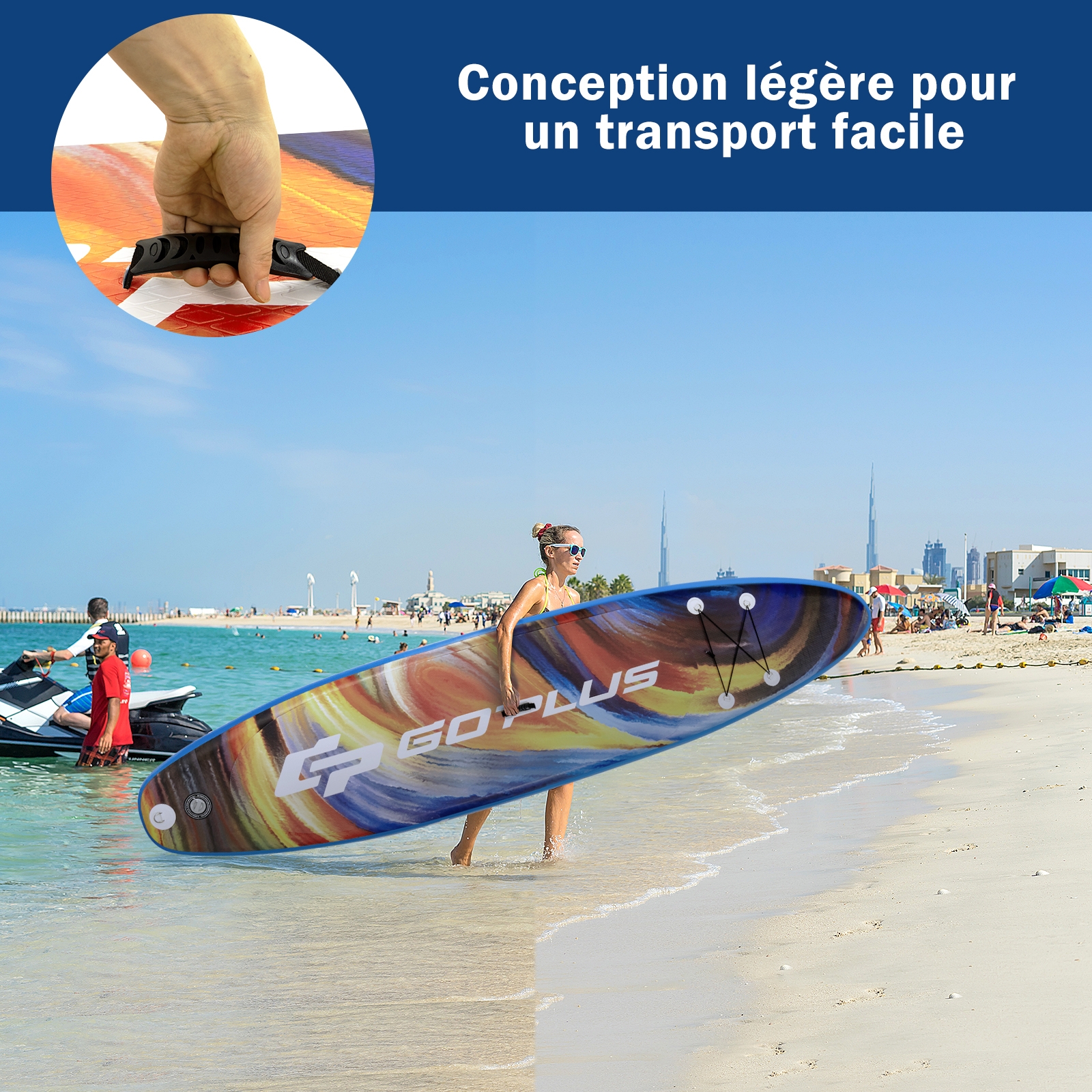Paddle gonflable en PVC avec sac de transport et ses accessoires ...