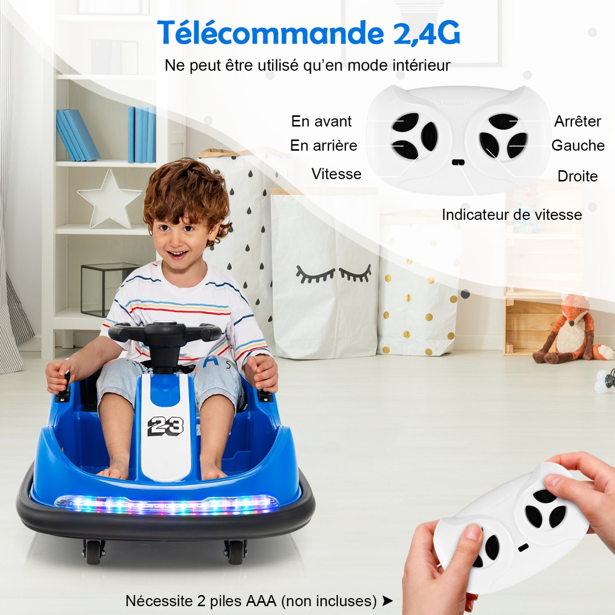 Auto-tamponneuse Électrique enfant Commande à Distance 24G ...