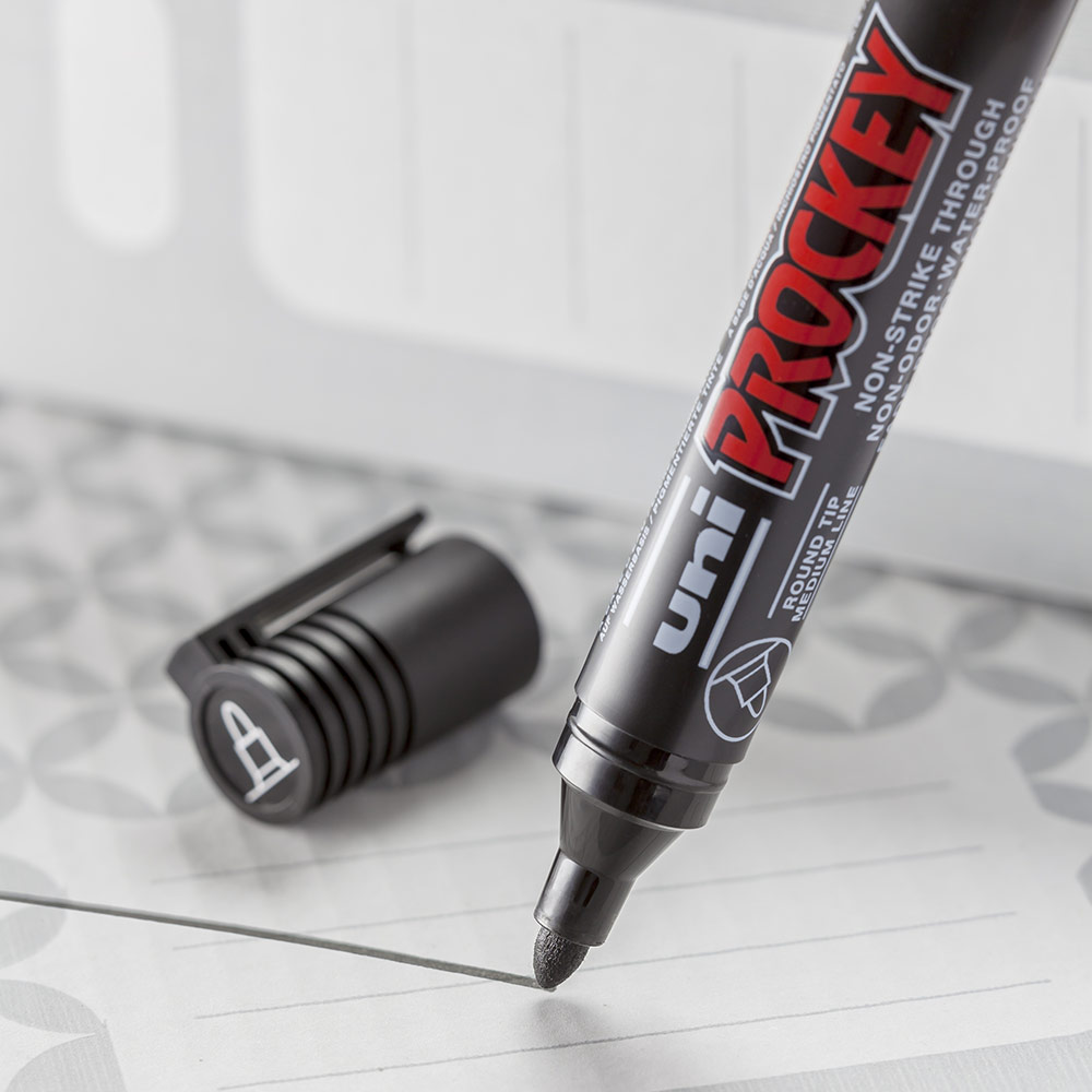 Lot de 10 Marqueur permanent UNIBALL Prockey pointe conique moyenne + 2 ...