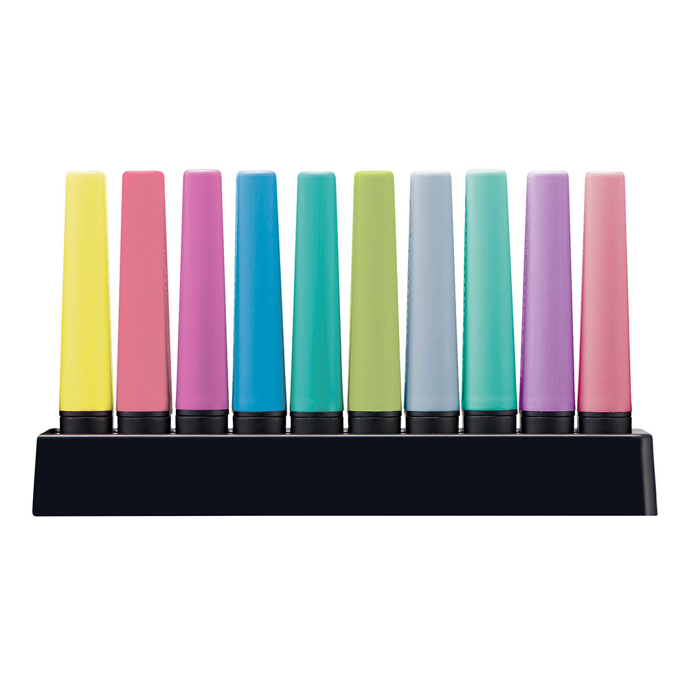 10 Surligneurs STABILO Boss Original fluo + pastel avec présentoir ...