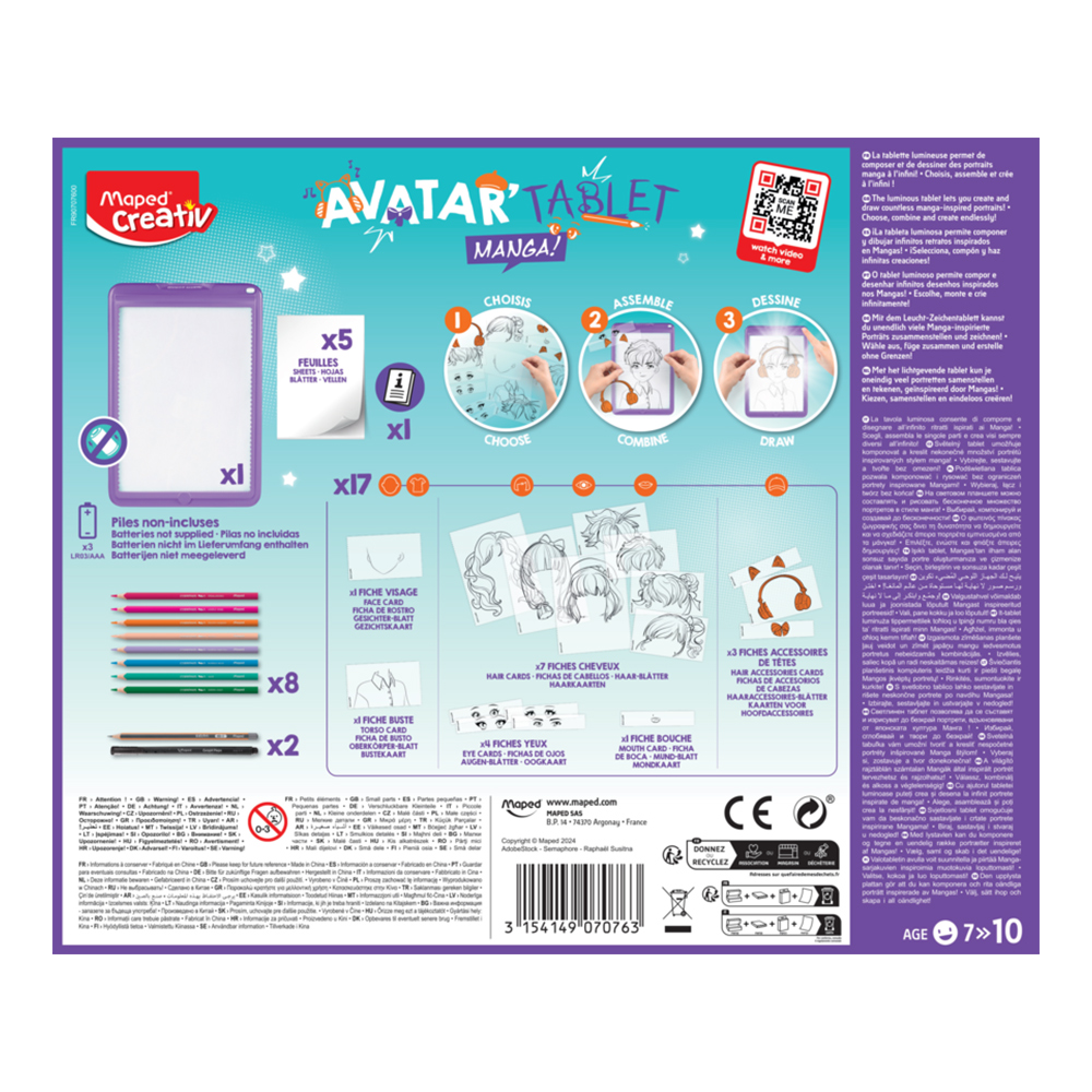 MAPED CREATIV Avatar Tablet - Tablette de dessin lumineuse : Chez ...