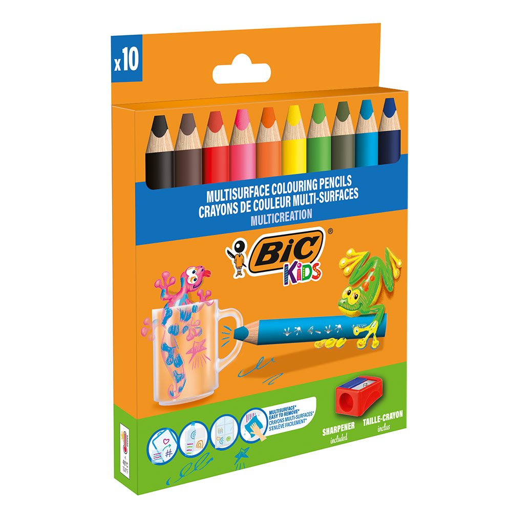 10 Crayons de couleur multi-surfaces BIC Kids : Chez Rentreediscount ...