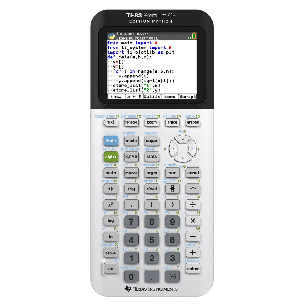 TI 83 Premium CE PYTHON Calculatrice graphique Texas Instruments Mode ...