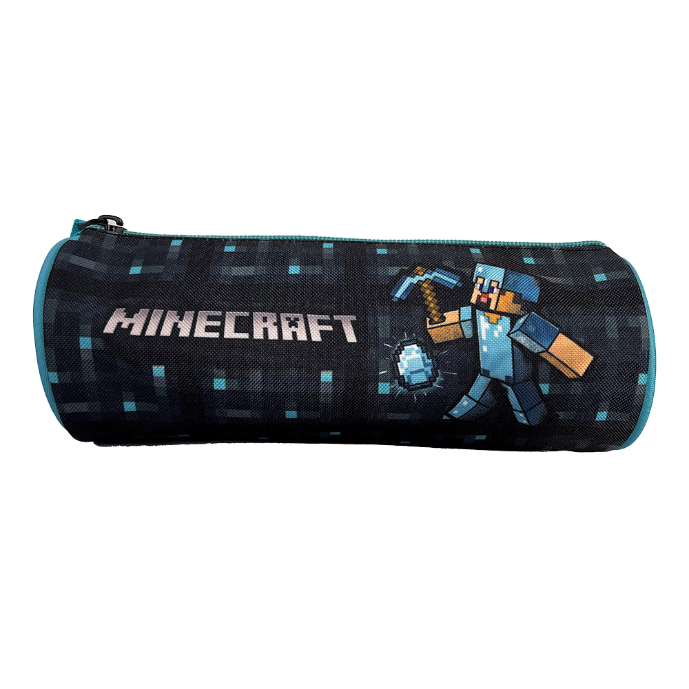 Trousse ronde MINECRAFT Noire : Chez Rentreediscount Cartables & trousses