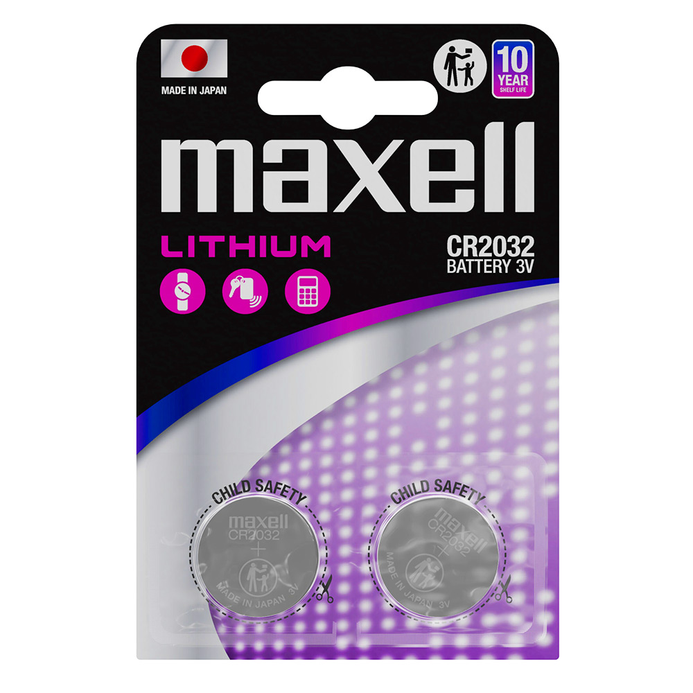 2 Piles bouton CR2032 MAXELL lithium diamètre 20mm : Chez Rentreediscount Fournitures de bureau