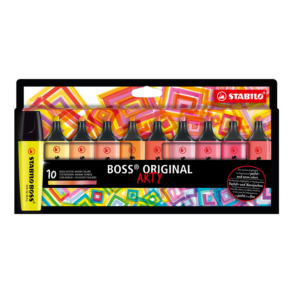 10 surligneurs STABILO Boss Original Fluo + Pastel édition couleurs ...
