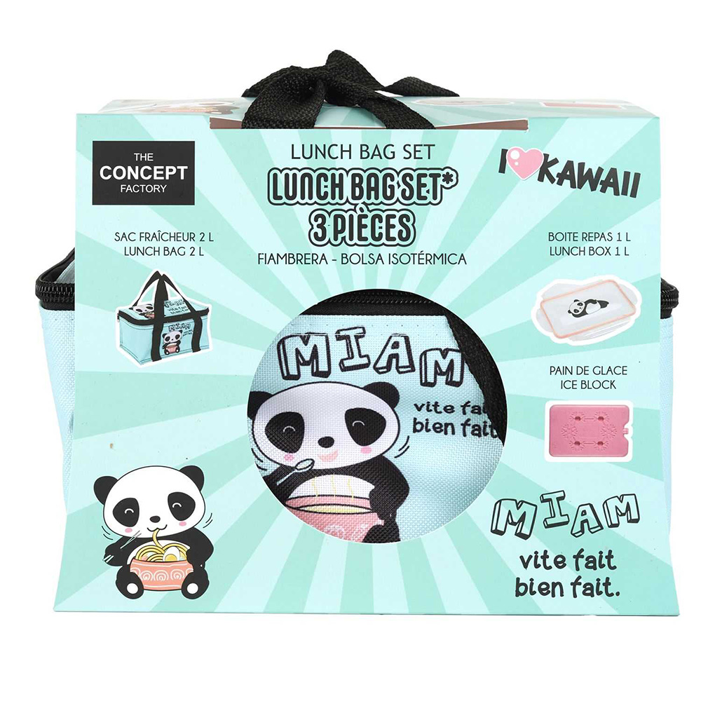 Set Repas Lunch Bag isotherme + Lunch Box Panda Kawaii : Chez ...