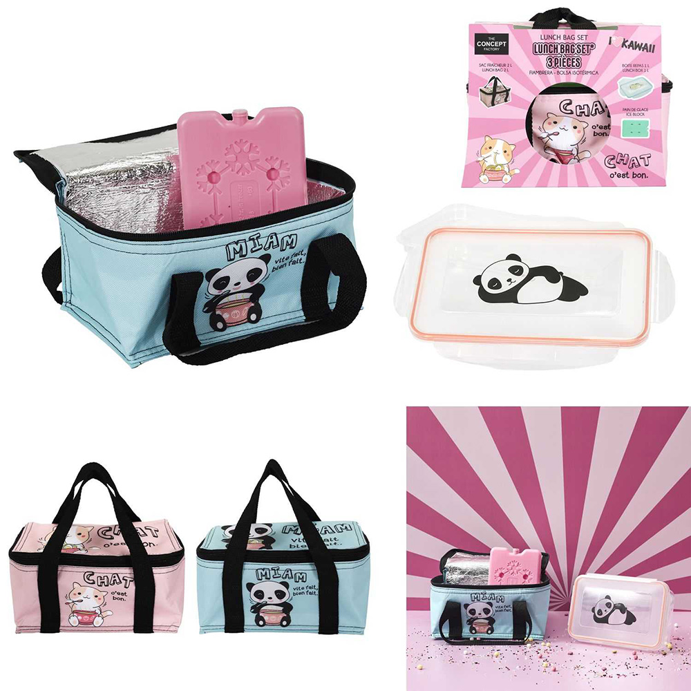 Set Repas Lunch Bag isotherme + Lunch Box Panda Kawaii : Chez ...