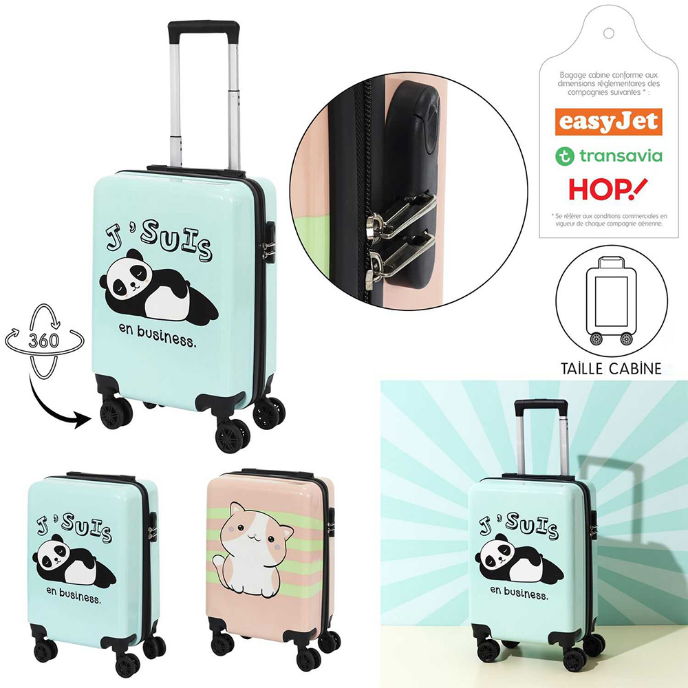 Valise cabine rigide Panda Kawaii 51cm : Chez Rentreediscount Cartables ...