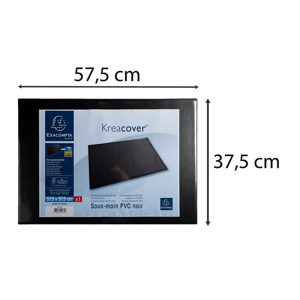Sous-main personnalisable EXACOMPTA KreaCover 57,5x37,5cm noir : Chez ...