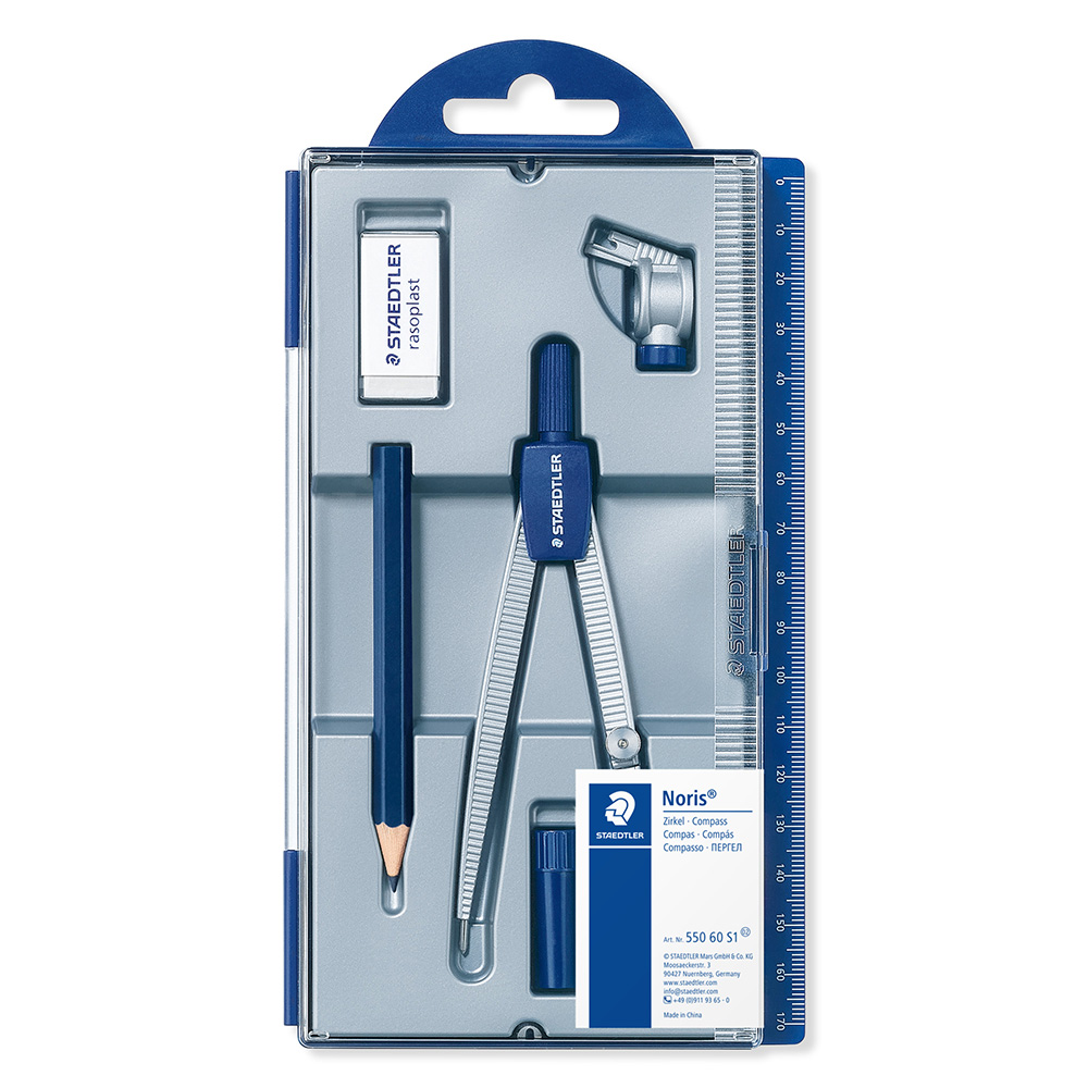 Coffret compas bague et porte-mine STAEDTLER Noris 550 4 pièces : Chez ...