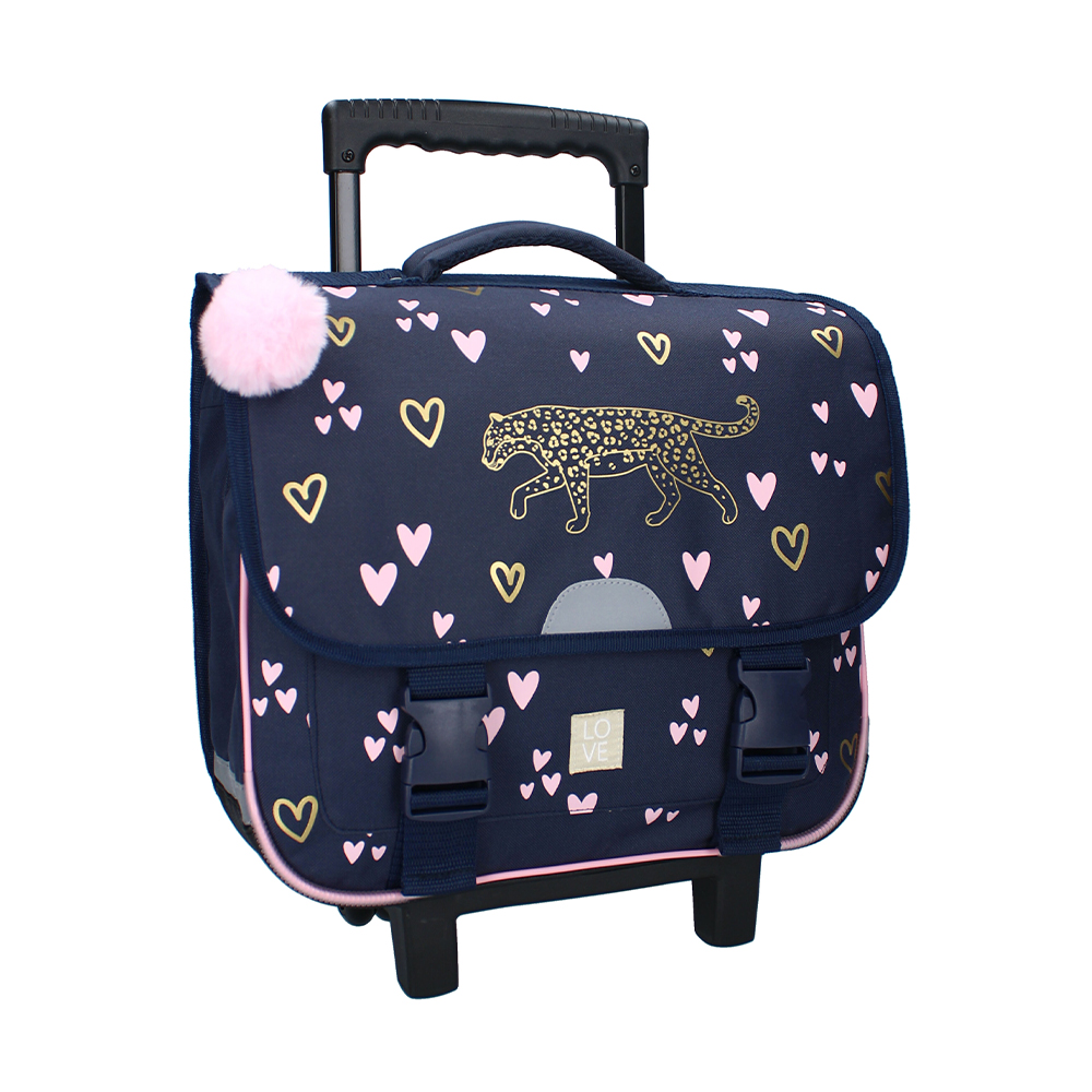 Cartable à roulettes MILKY KISS Heart of Gold 38 cm tigre : Chez ...