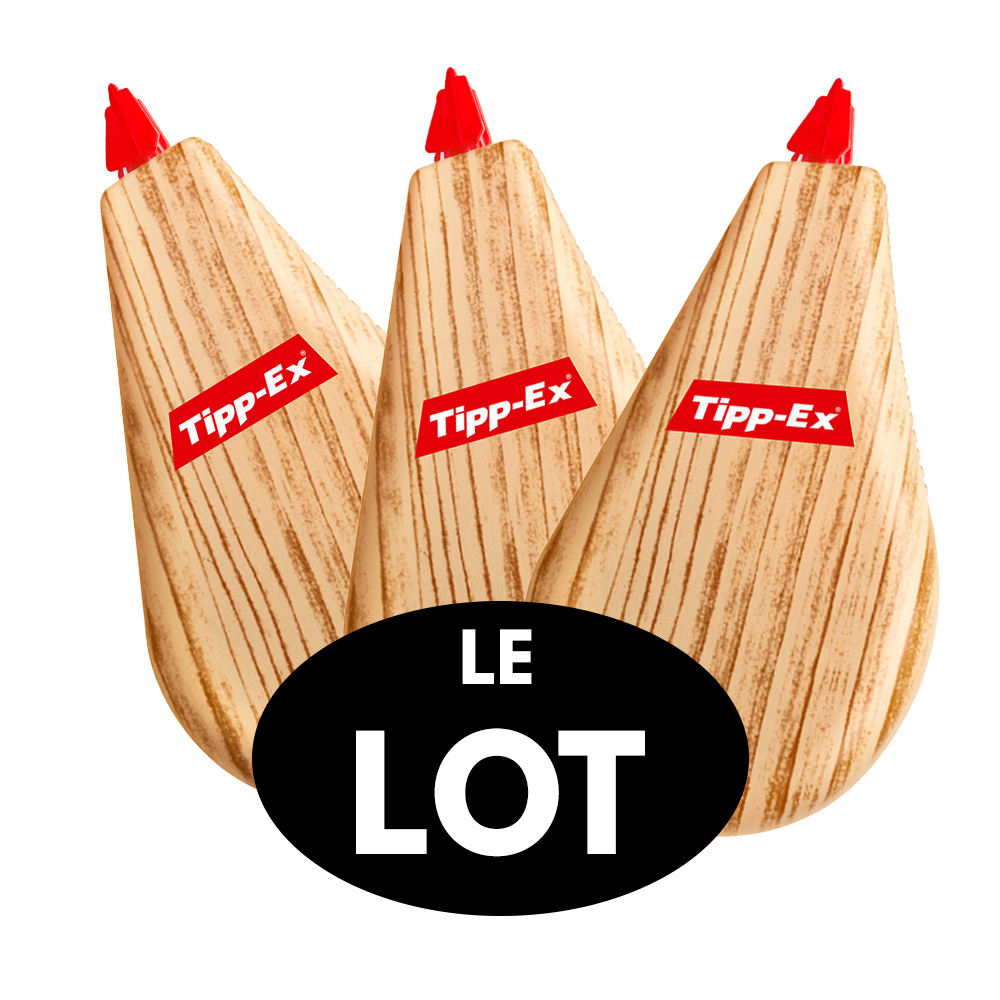 Lot de 3 Mini Tipp-Ex Pocket Mouse 6m x 5mm effet bois naturel de BIC ...