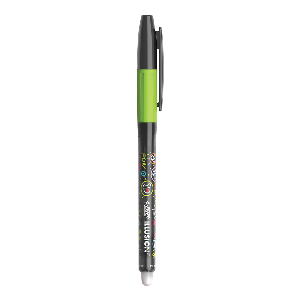 Stylo Roller Effaçable BIC Illusion pointe moyenne Noir : Chez ...