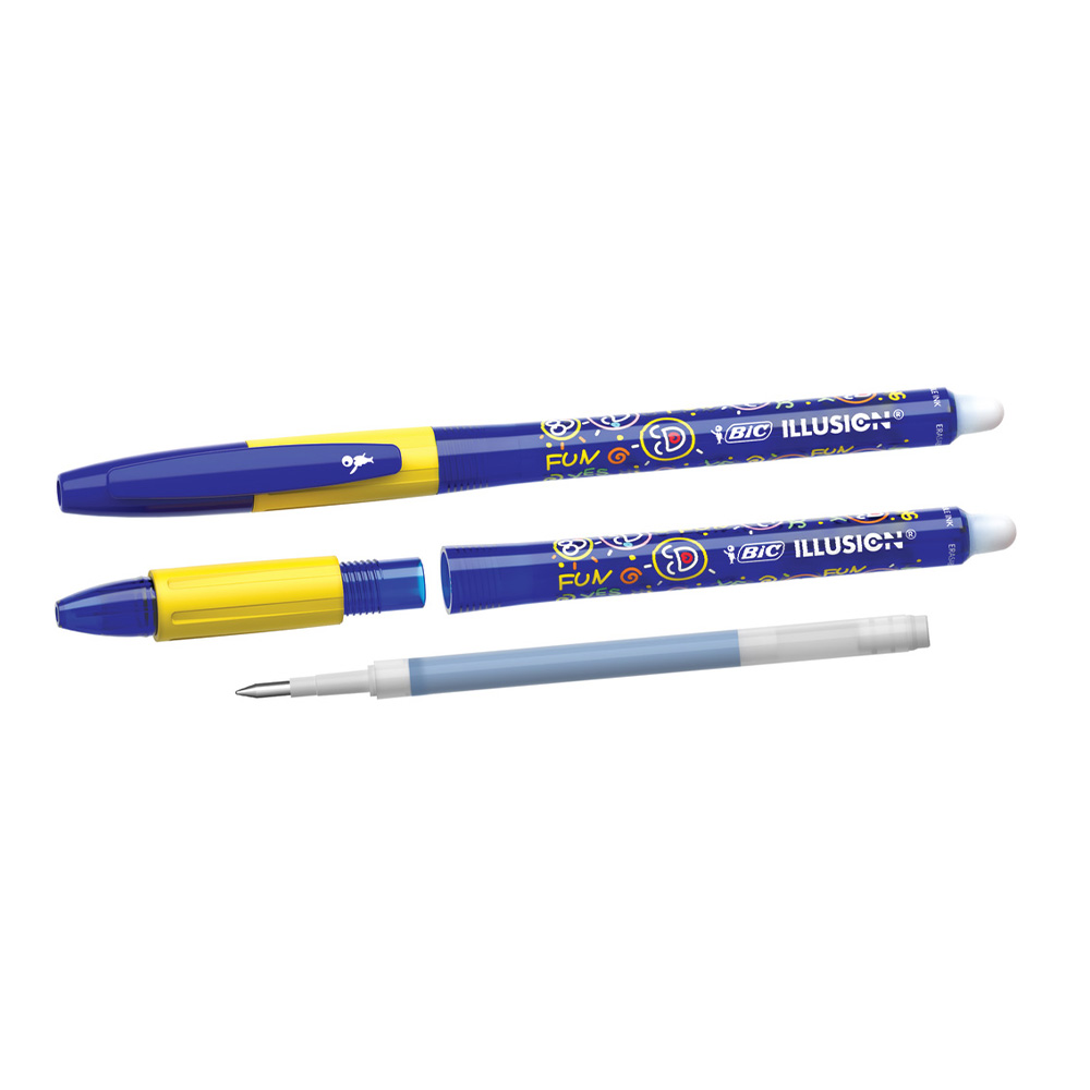 Stylo Roller Effaçable BIC Illusion pointe moyenne Bleu : Chez ...