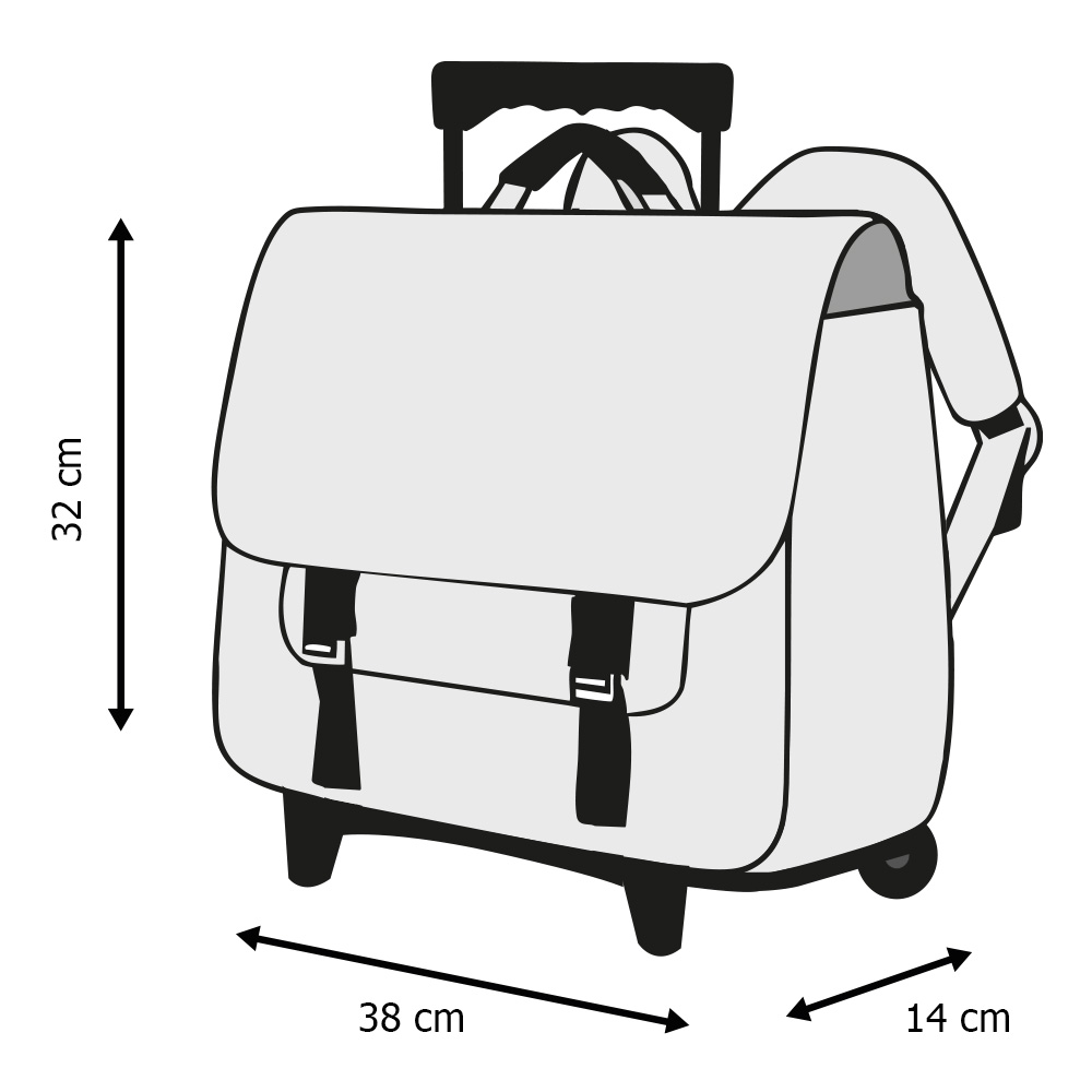 Cartable à roulettes MILKY KISS Heart of Gold 38 cm tigre : Chez ...