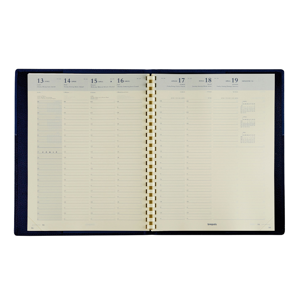 Agenda à spirale Semainier BREPOLS Oméga 27 GENOVA 20,7x26,8cm Année ...