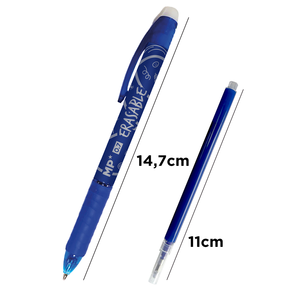 Stylo effaçable et rétractable MP pointe moyenne 0,7mm + 1 recharge ...