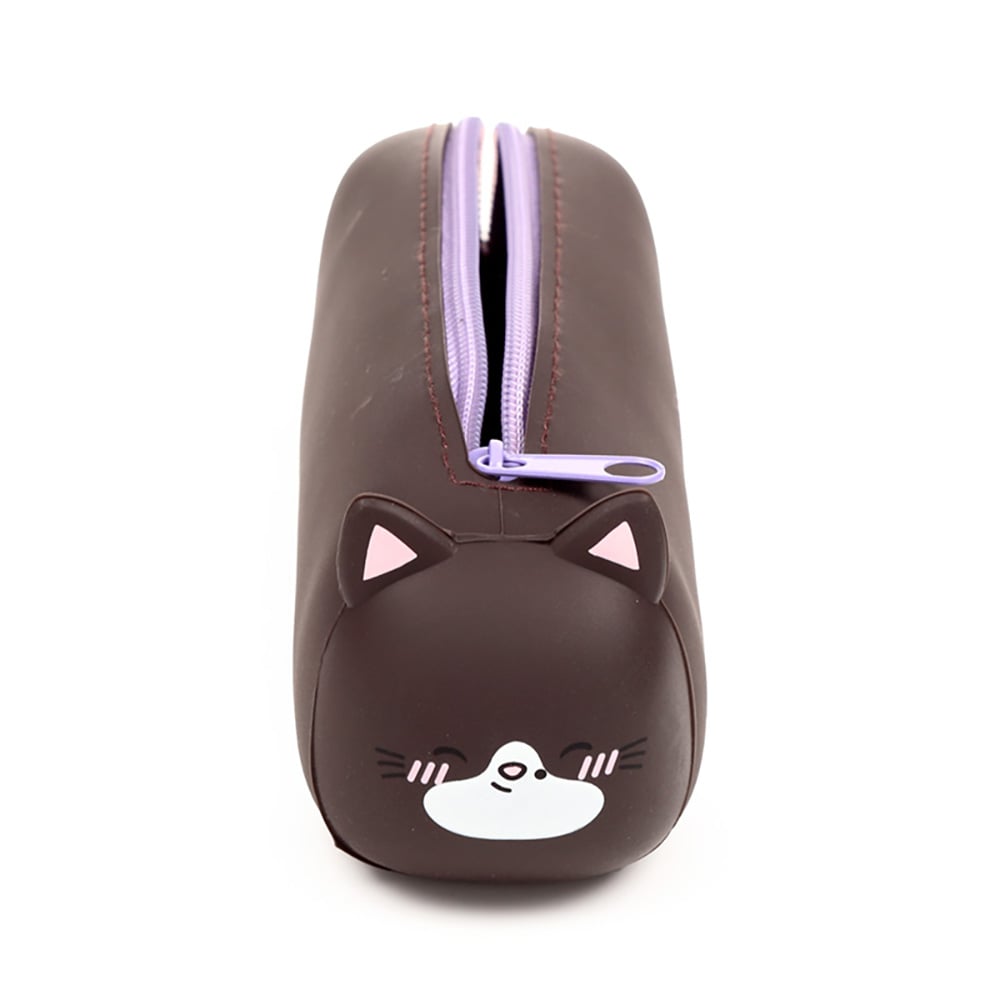Trousse ronde Adoramals Chat noir en silicone : Chez Rentreediscount ...