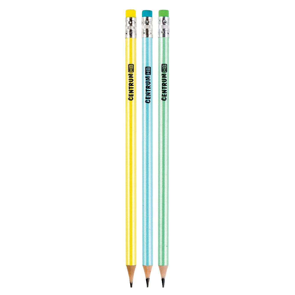 Lot de 3 crayons à papier HB gomme Mine HB graphite tête gomme : Chez ...