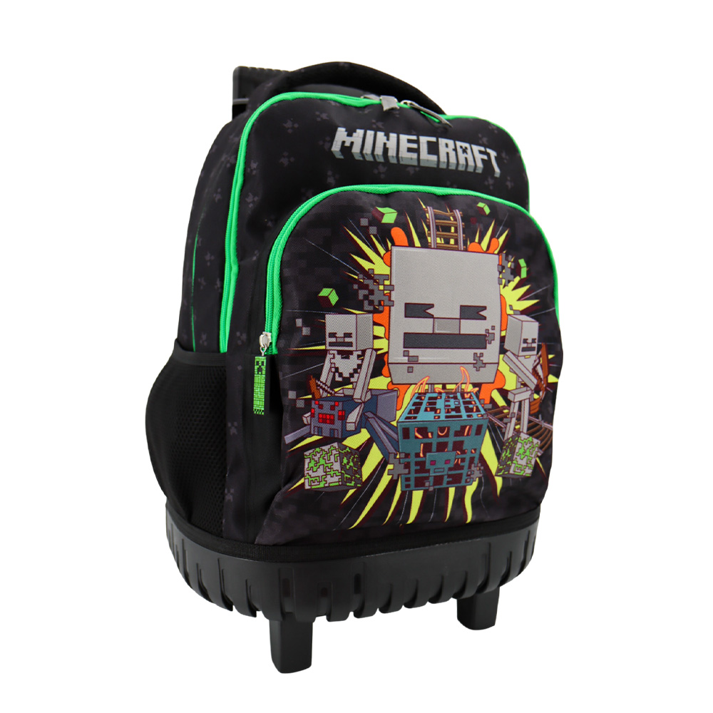 Sac à dos à roulettes MINECRAFT World Skeleton 3 compartiments : Chez ...