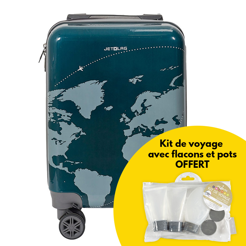 Lot valise cabine rigide 45cm compatible compagnies aériennes et Kit de ...