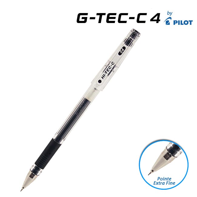 Stylo roller PILOT G TEC C4 encre gel Noir Pointe Extra-fine : Chez ...