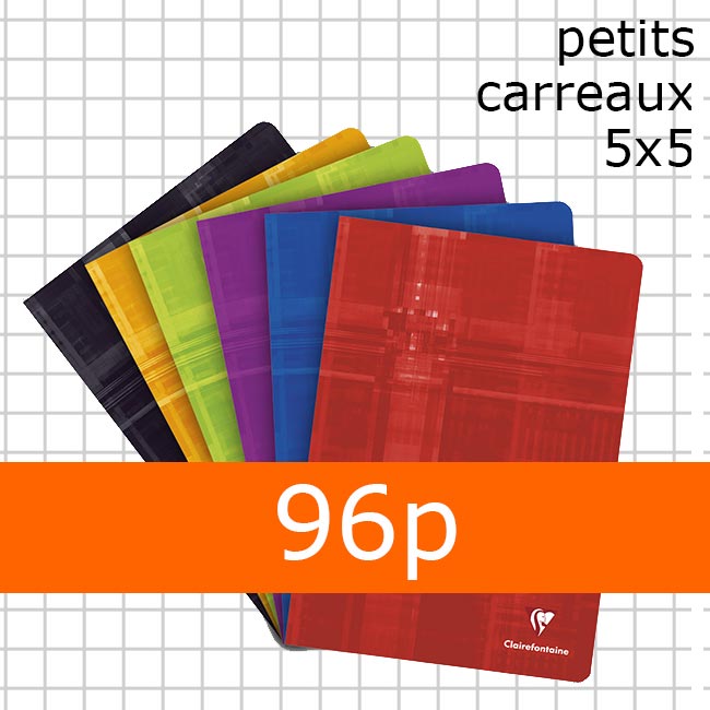 Cahier A4 CLAIREFONTAINE petits carreaux 5x5 avec marge 96p 90g : Chez ...