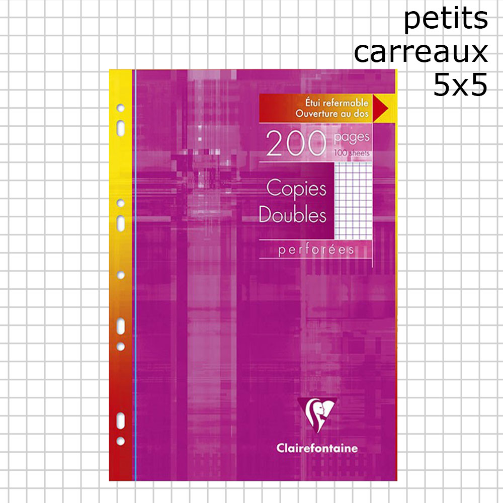 Copies doubles A4 200 pages 5x5 90g dans un étui carton : Chez ...