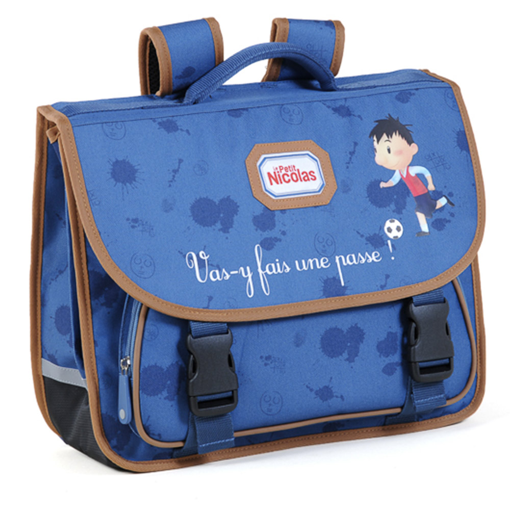 Cartable LE PETIT NICOLAS 38cm 2 compartiments bleu : Chez ...